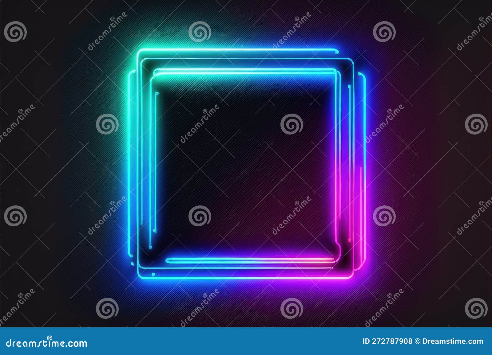 Abstract of Neon Square Shape Isolated on Space Background in Spotlight ...