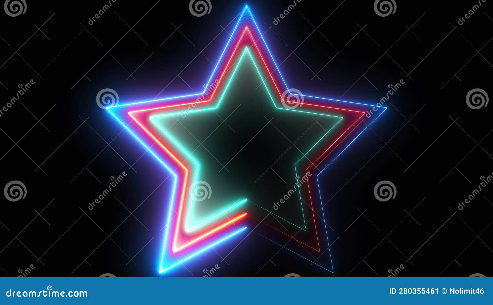 Abstract neon star stock illustration. Illustration of media - 280355461