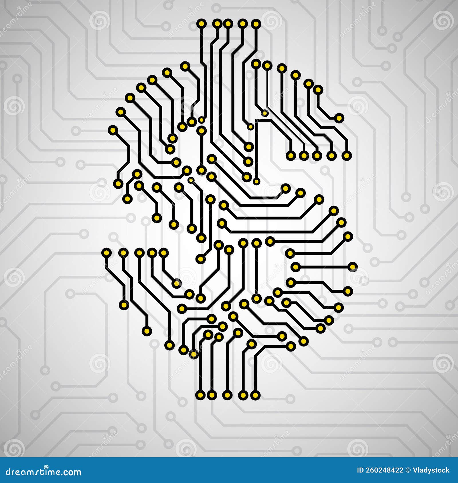 Abstract Neon Symbol Dollar with Circuit Board. Technology Sign Stock ...