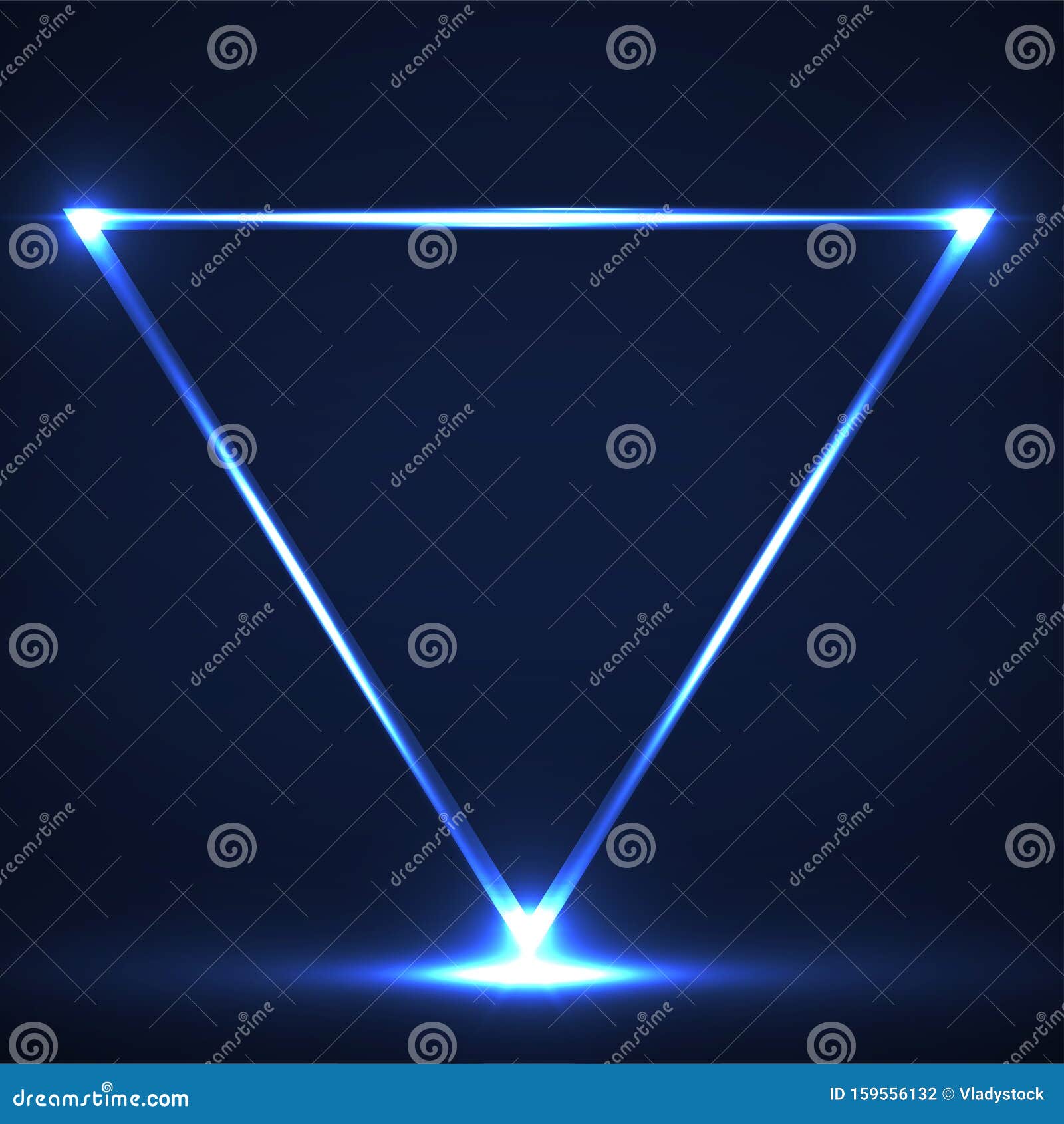 Abstract Neon Triangle with Glowing Lines Stock Vector - Illustration ...