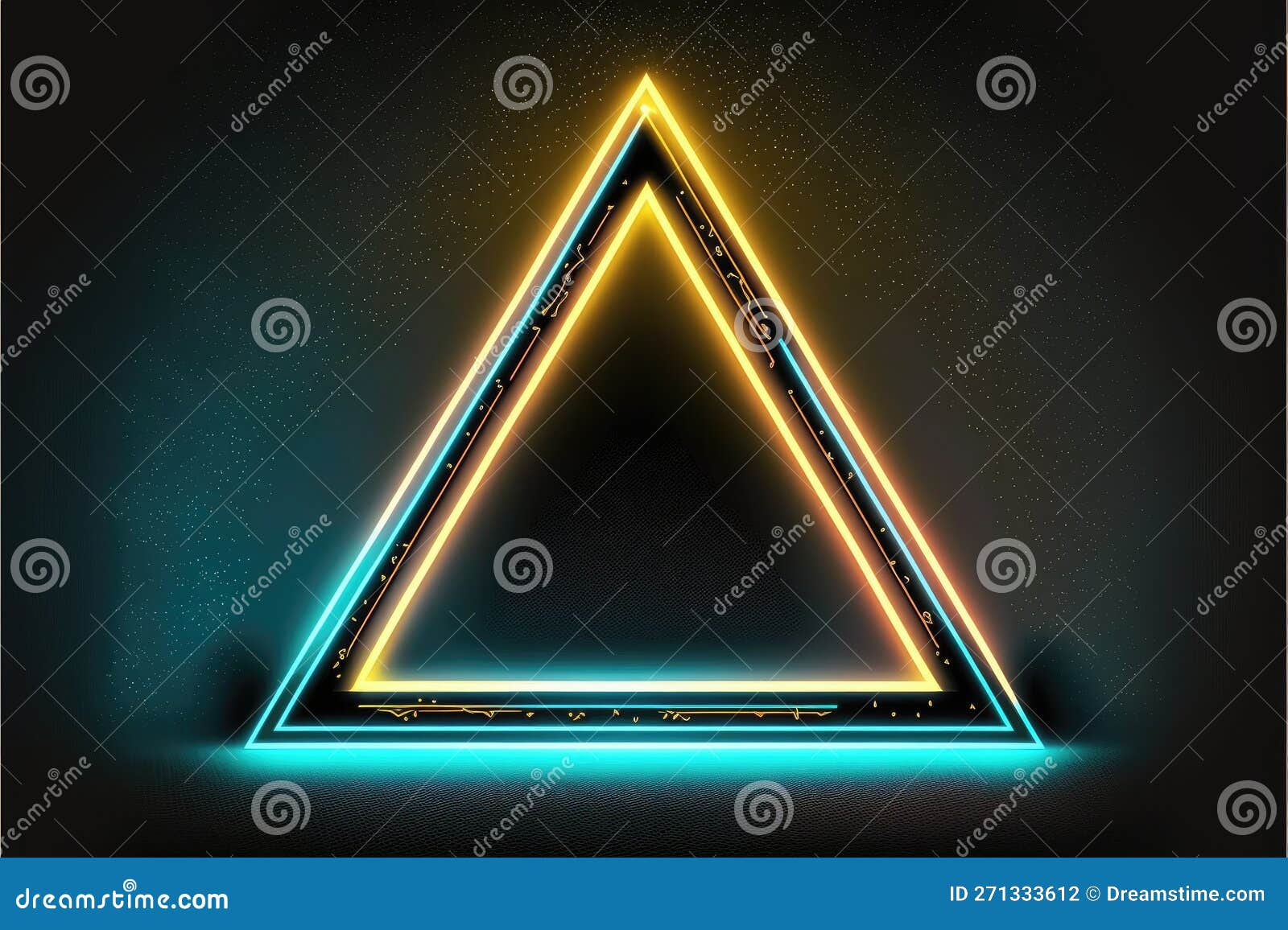 Abstract of Neon Triangle Shape Isolated on Background in Spotlight ...
