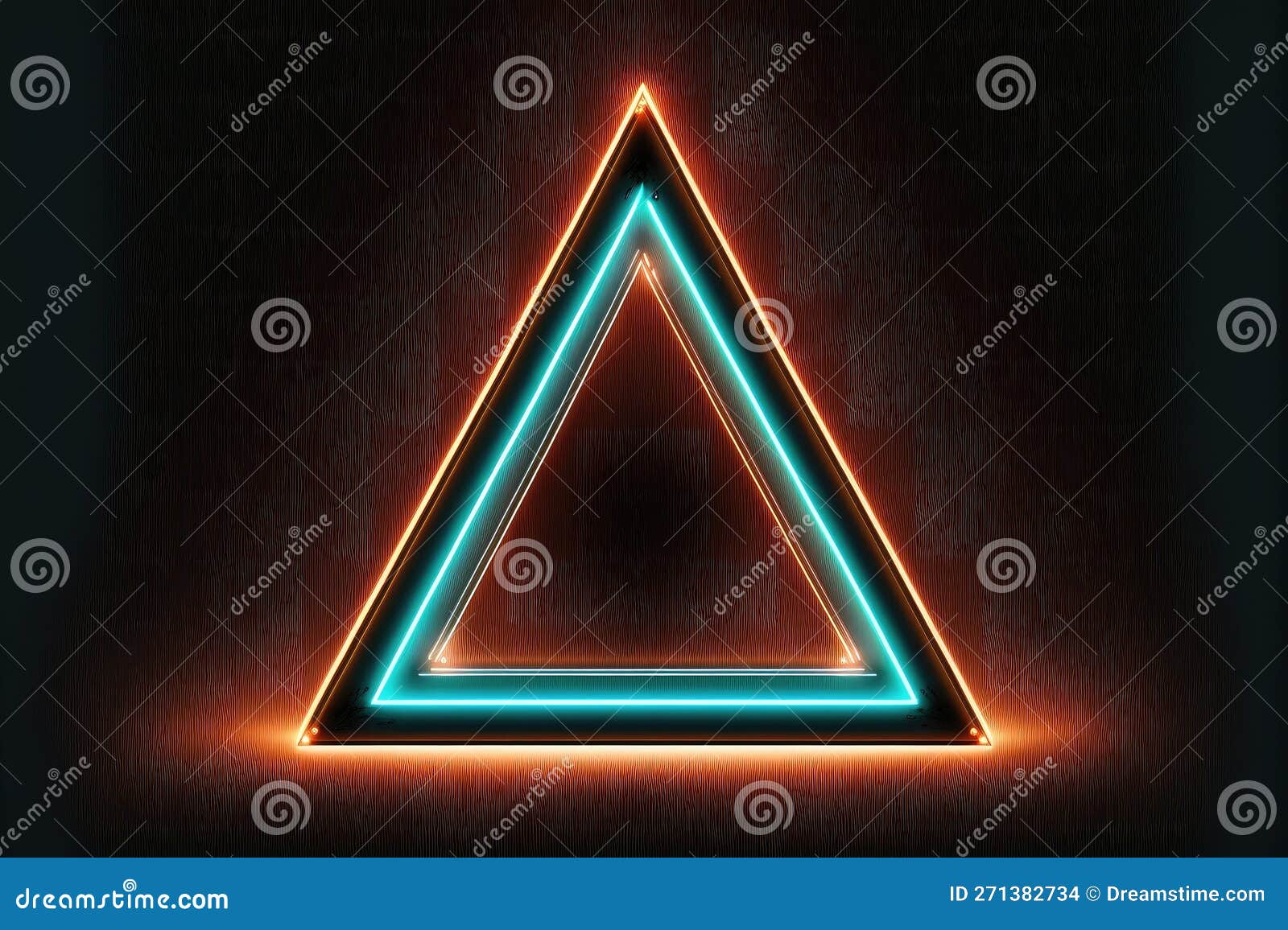 Abstract of Neon Triangle Shape Isolated on Background in Spotlight ...