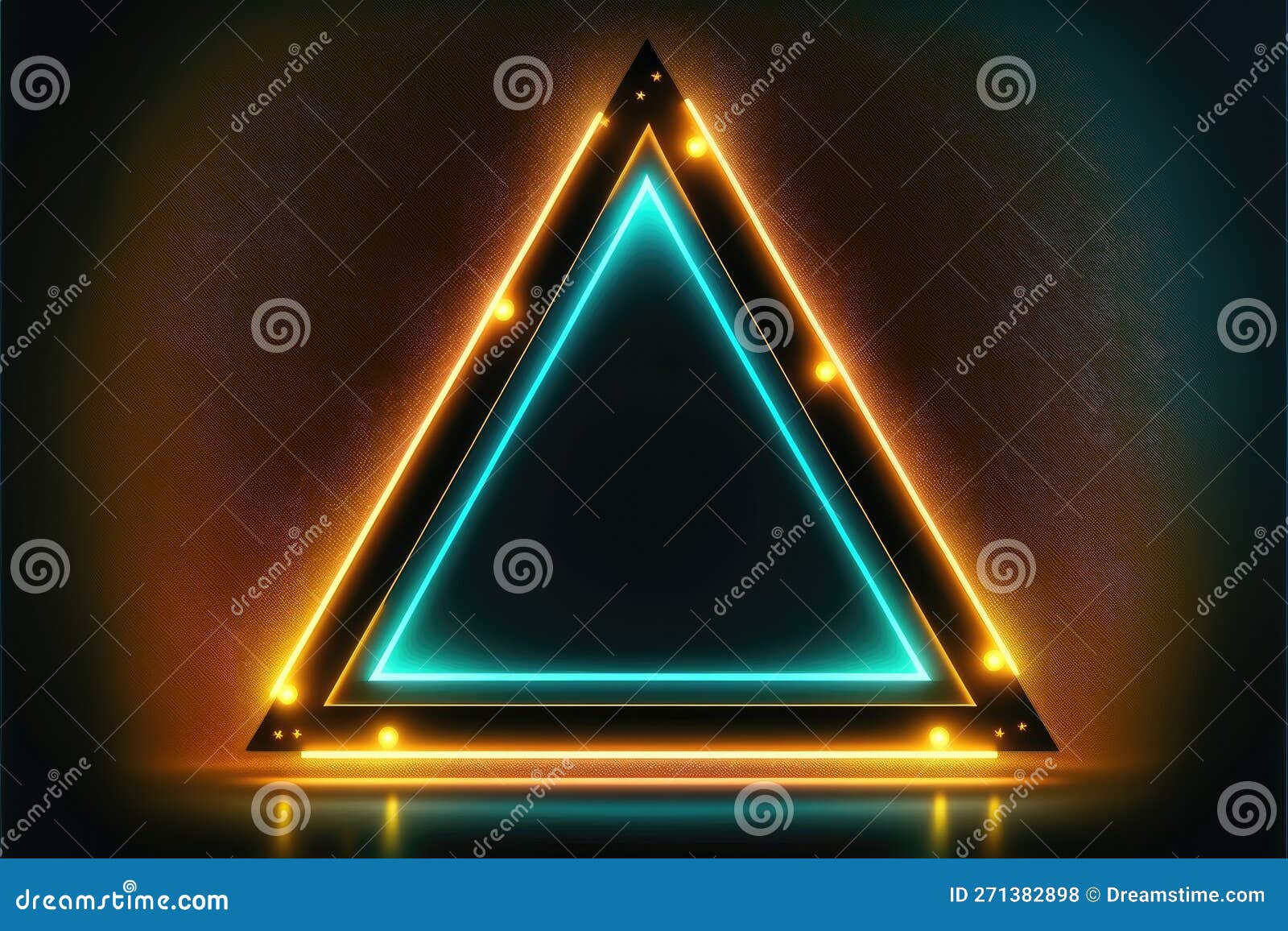 Abstract of Neon Triangle Shape Isolated on Background in Spotlight ...