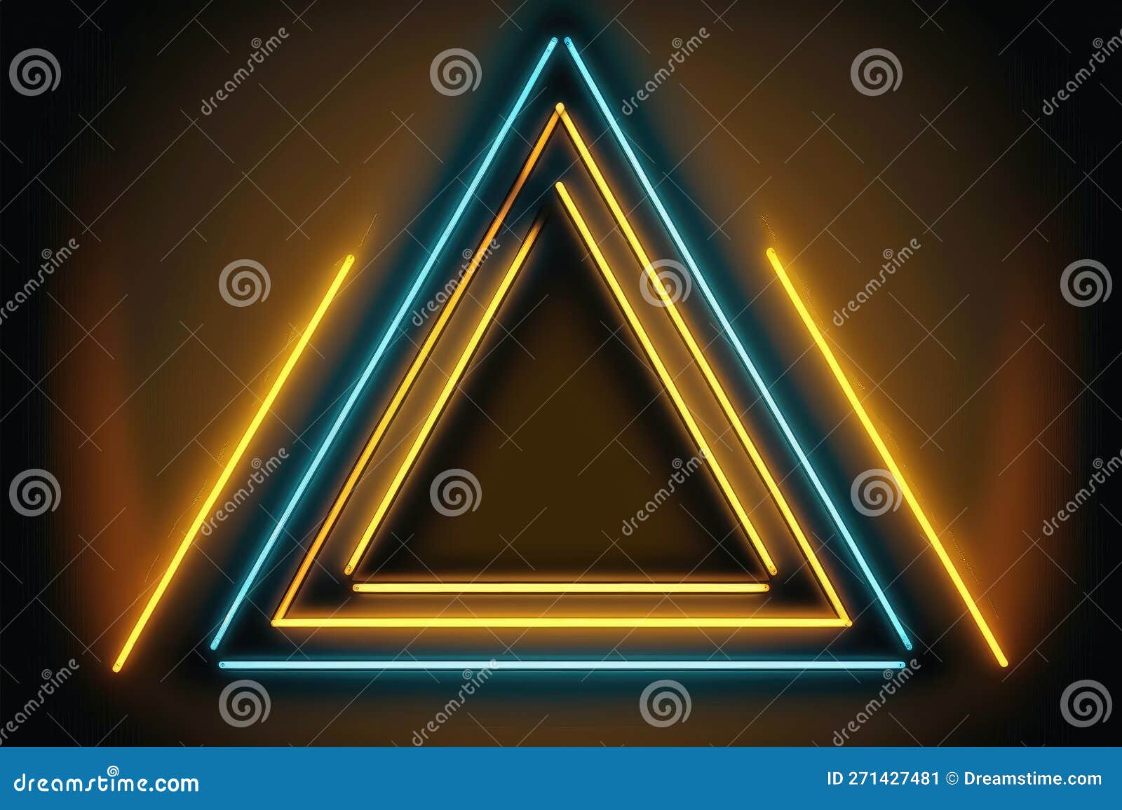 Abstract of Neon Triangle Shape Isolated on Background in Spotlight ...