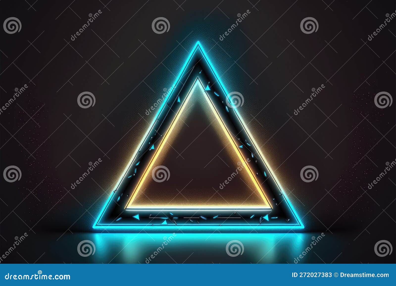 Abstract of Neon Triangle Shape Isolated on Background in Spotlight ...