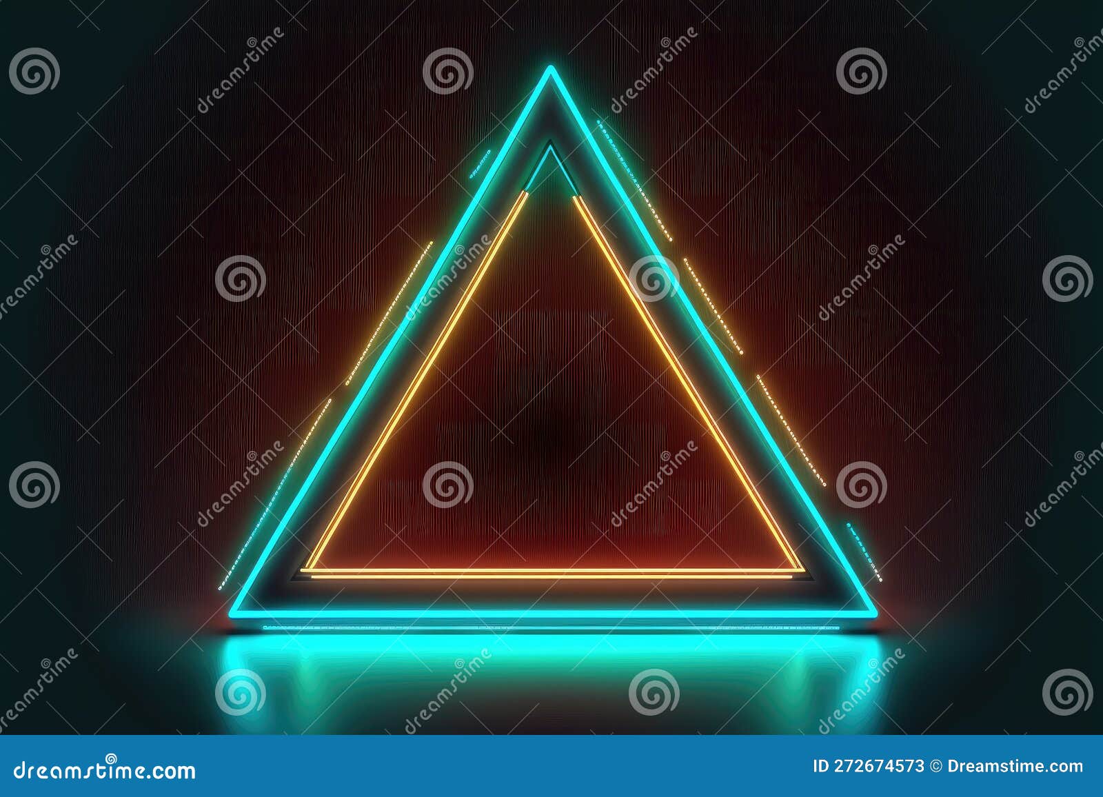 Abstract of Neon Triangle Shape Isolated on Background in Spotlight ...
