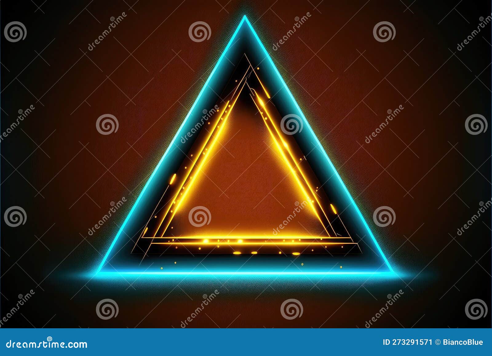 Abstract of Neon Triangle Shape Isolated on Background in Spotlight ...