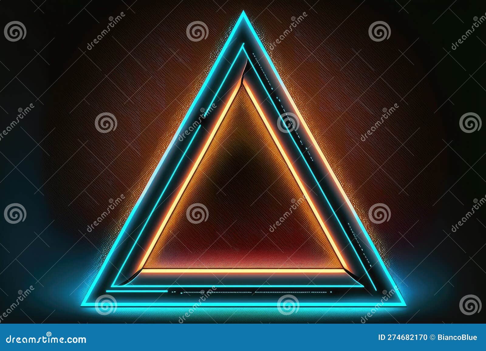 Abstract of Neon Triangle Shape Isolated on Background in Spotlight ...