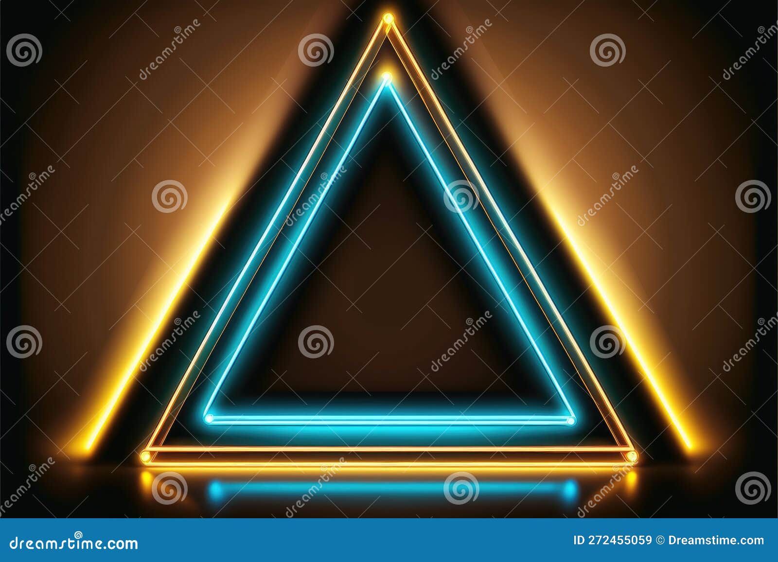 Abstract of Neon Triangle Shape Isolated on Background in Spotlight ...