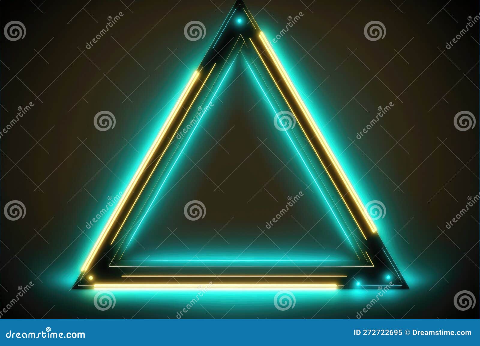 Abstract of Neon Triangle Shape Isolated on Background in Spotlight ...
