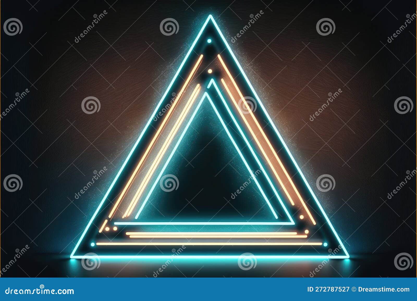 Abstract of Neon Triangle Shape Isolated on Background in Spotlight ...
