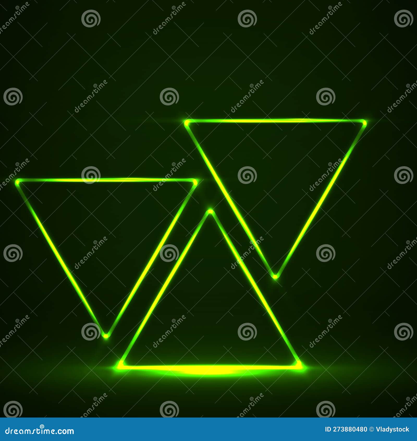 Abstract Neon Triangles with Glowing Lines Stock Vector - Illustration ...