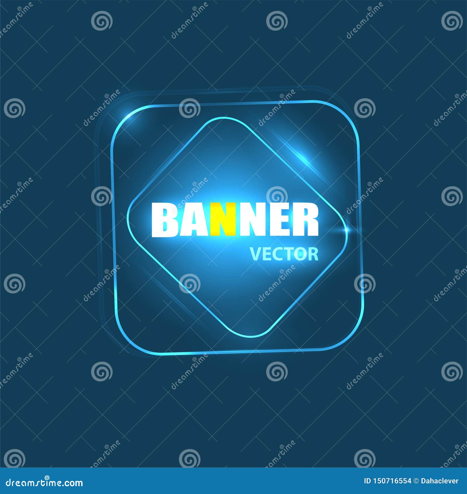 Glowing Neon Banner for Design. Vector Background Stock Vector ...