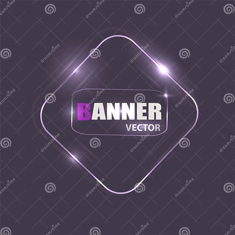 Glowing Neon Banner for Design. Vector Background Stock Vector ...