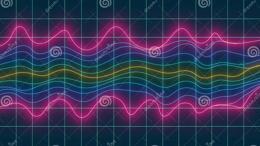 Abstract Neon Waveform Background, Colorful Good Resolution Stock Photo ...