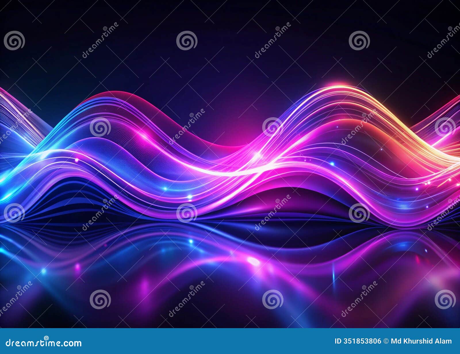 Abstract Neon Waveforms for Stunning Wallpaper Background and Digital ...