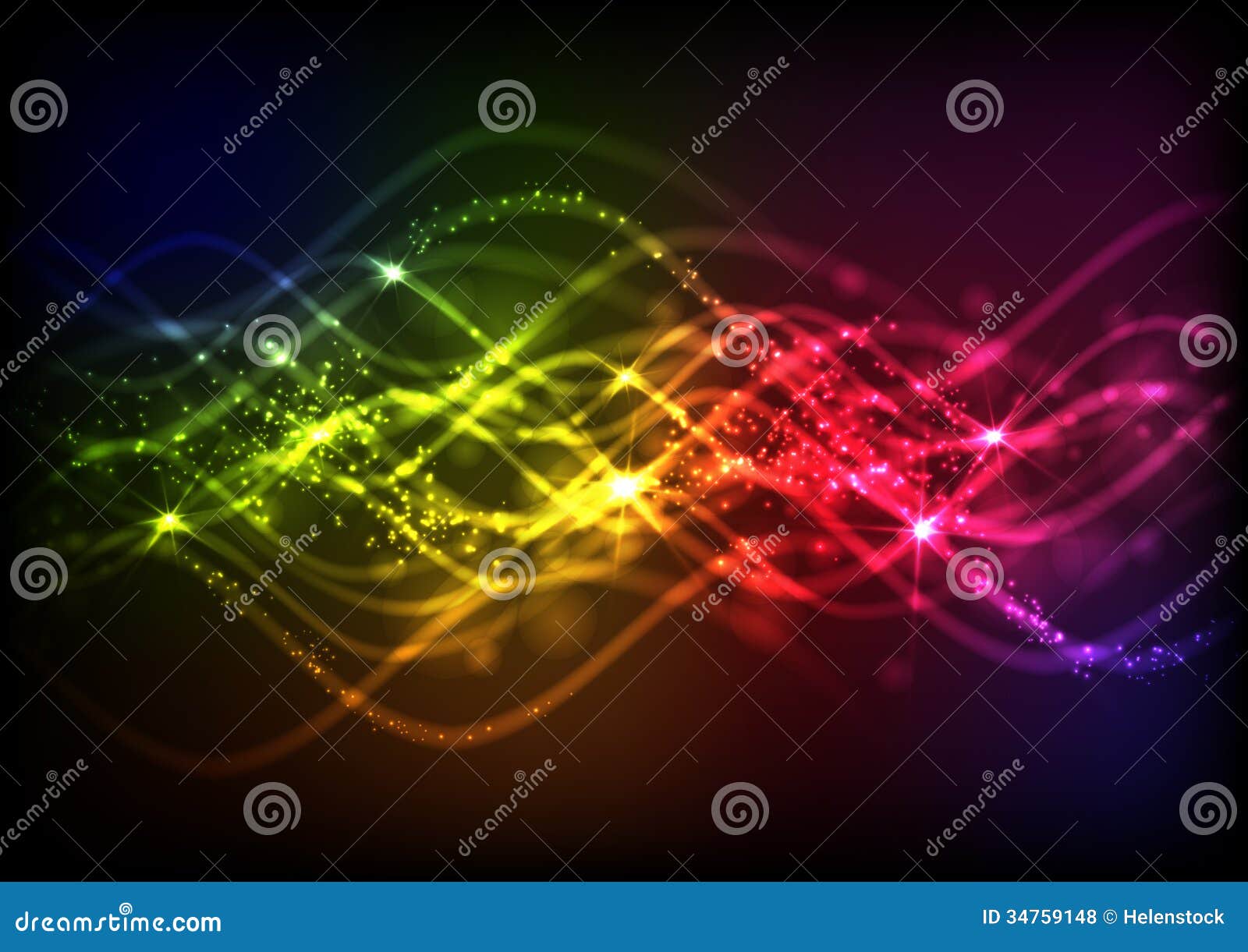 Abstract Neon Waves. stock illustration. Illustration of colorful ...