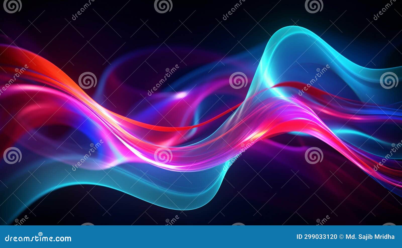 Abstract a Neon Wavy Background with Waves, AI Generated Stock ...