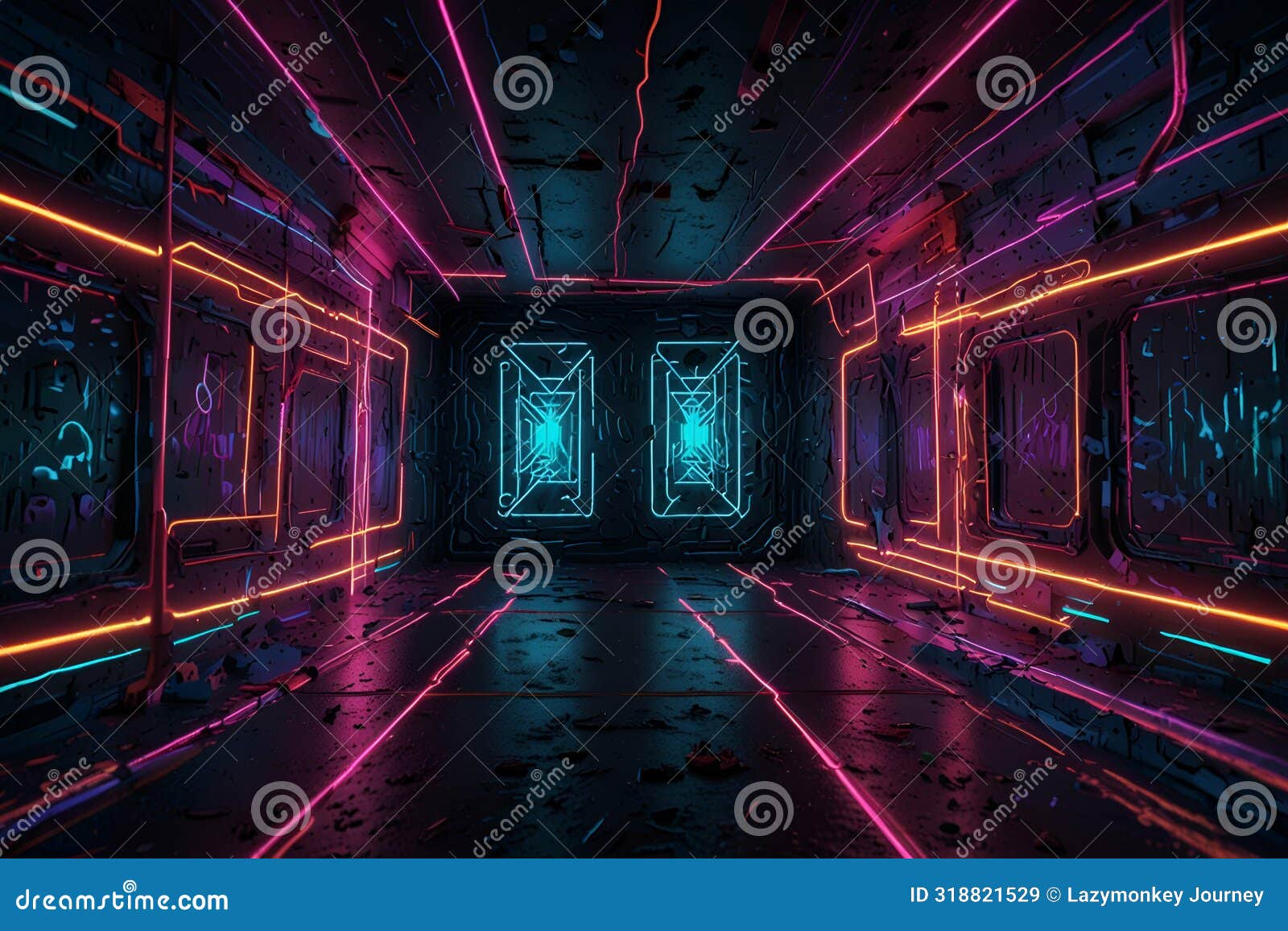 Abstract Neon Weird Texture and Abnormal Decor Design Artwork Stock ...