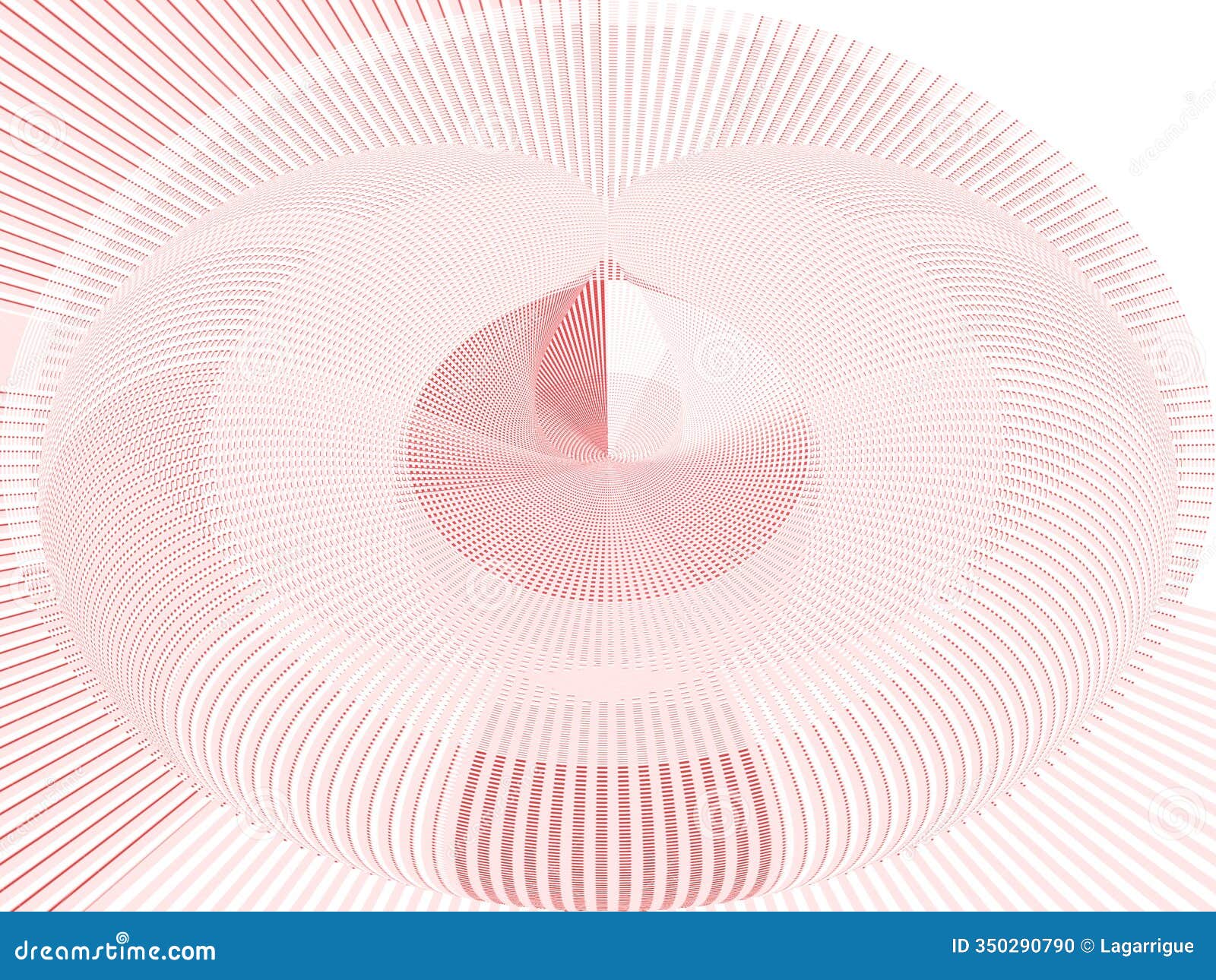 Abstract Net Ring. 3d Torus Sphere Shape in Pink on White. Donut Grid ...