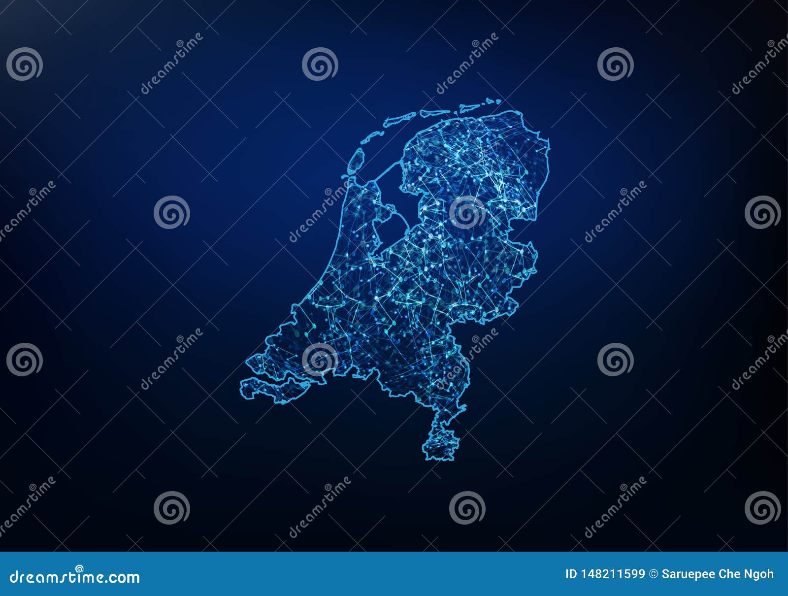 Abstract of Netherlands Map Network, Internet and Global Connection ...