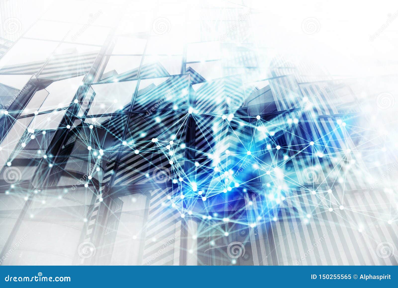 Abstract Network Background Concept with Double Exposure and Network ...