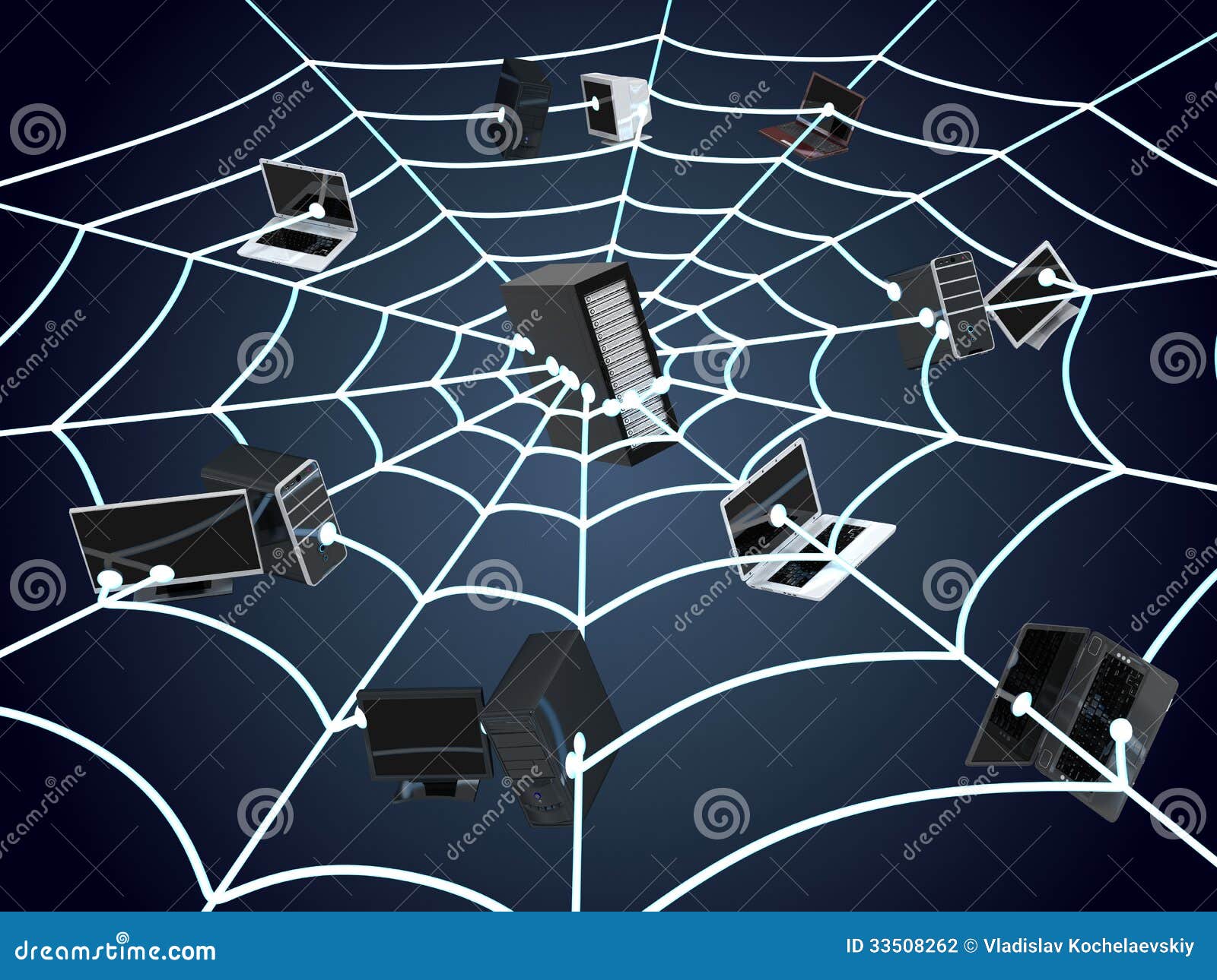 Abstract network stock illustration. Illustration of laptop - 33508262