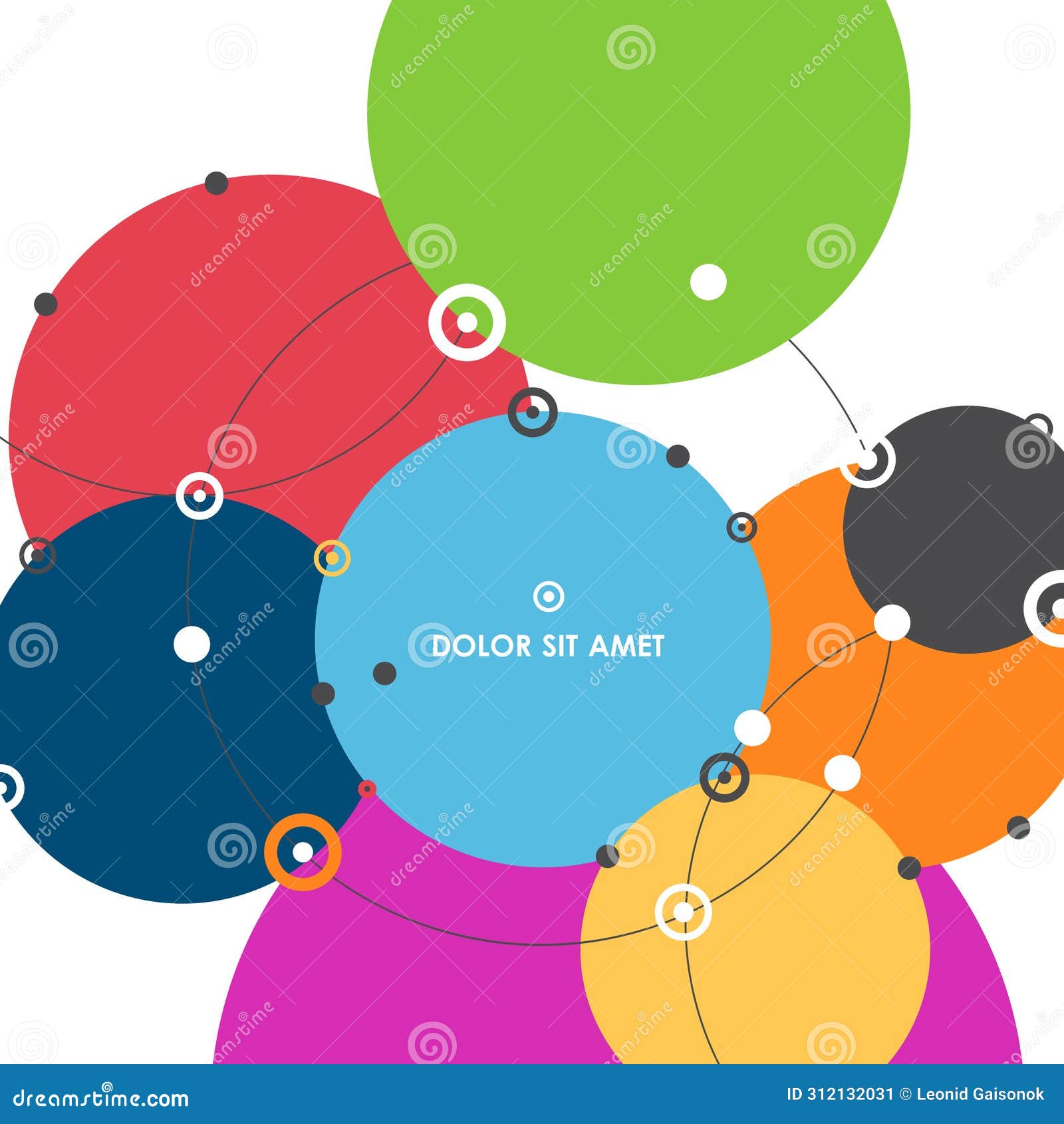 Abstract Network Circle Background. Vector Connect Circles Stock ...