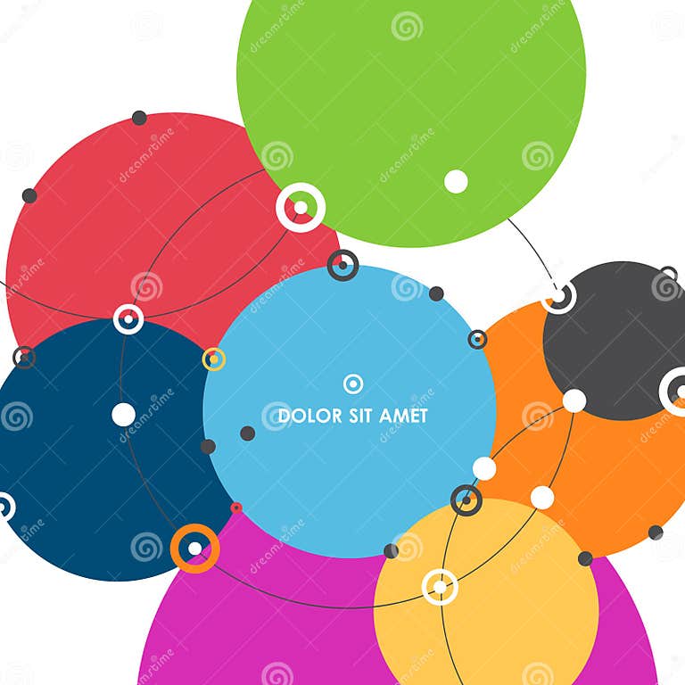 Abstract Network Circle Background. Vector Connect Circles Stock ...