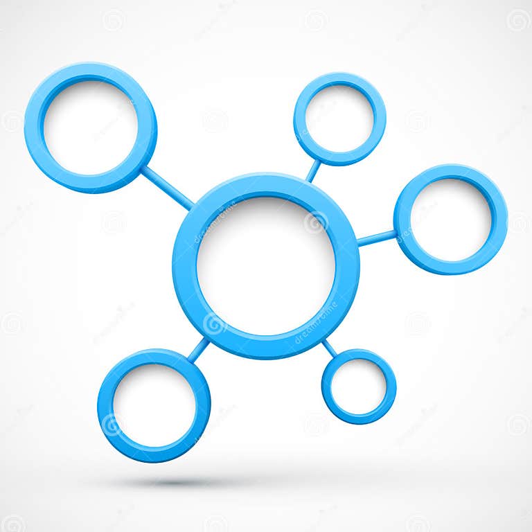 Abstract Network with Circles 3D Stock Vector - Illustration of ...