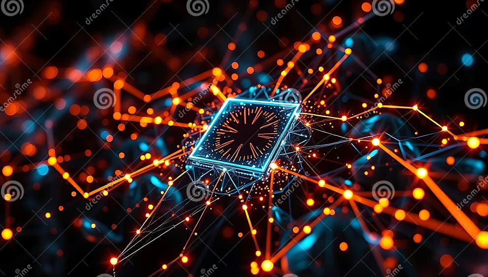 Abstract Network Clockwork Core Digital Technology Stock Illustration ...