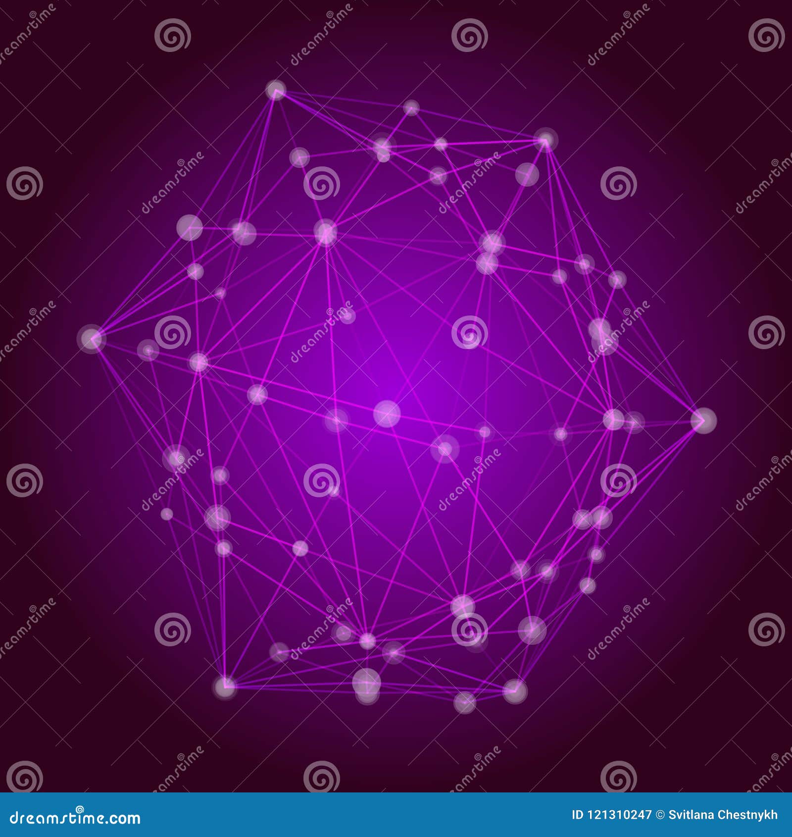 Abstract Network Concept, Vector Illustration. Puple Technology ...