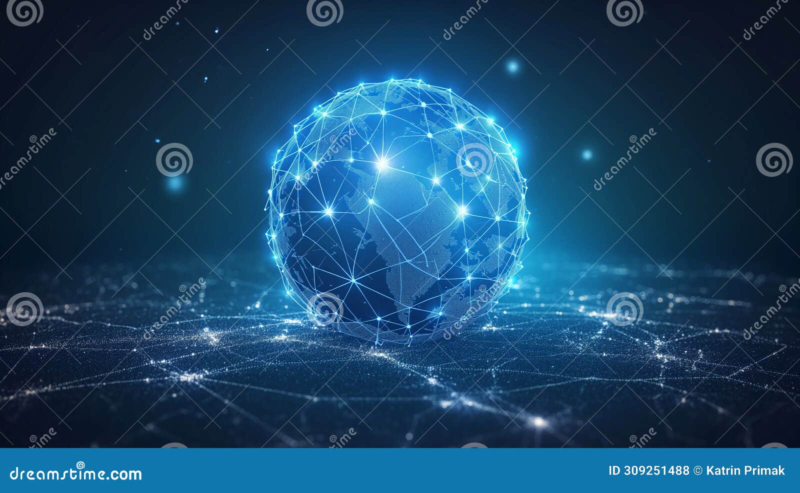 Abstract Network Concept with World Globe. Internet and Global ...