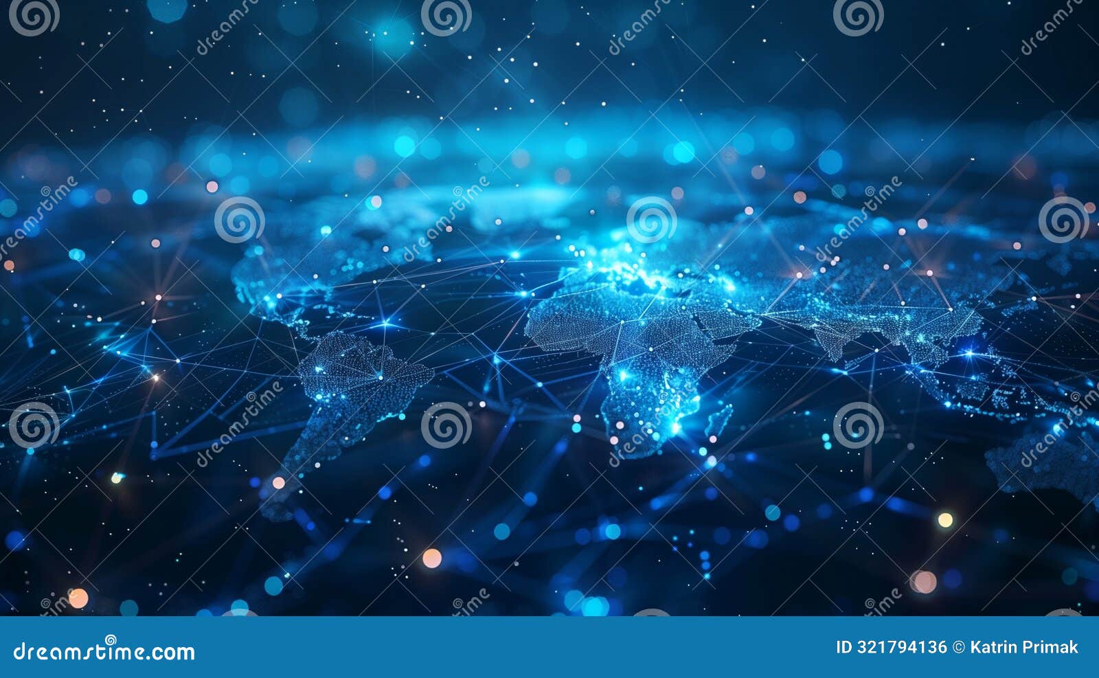 Abstract Network Concept with World Globe. Internet and Global ...