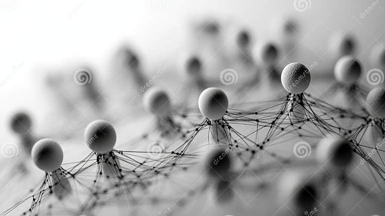 Abstract Network of Connected Spheres Representing Connectivity and ...