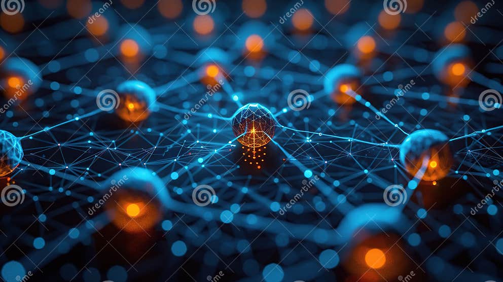 Abstract Network of Connected Spheres Stock Illustration - Illustration ...