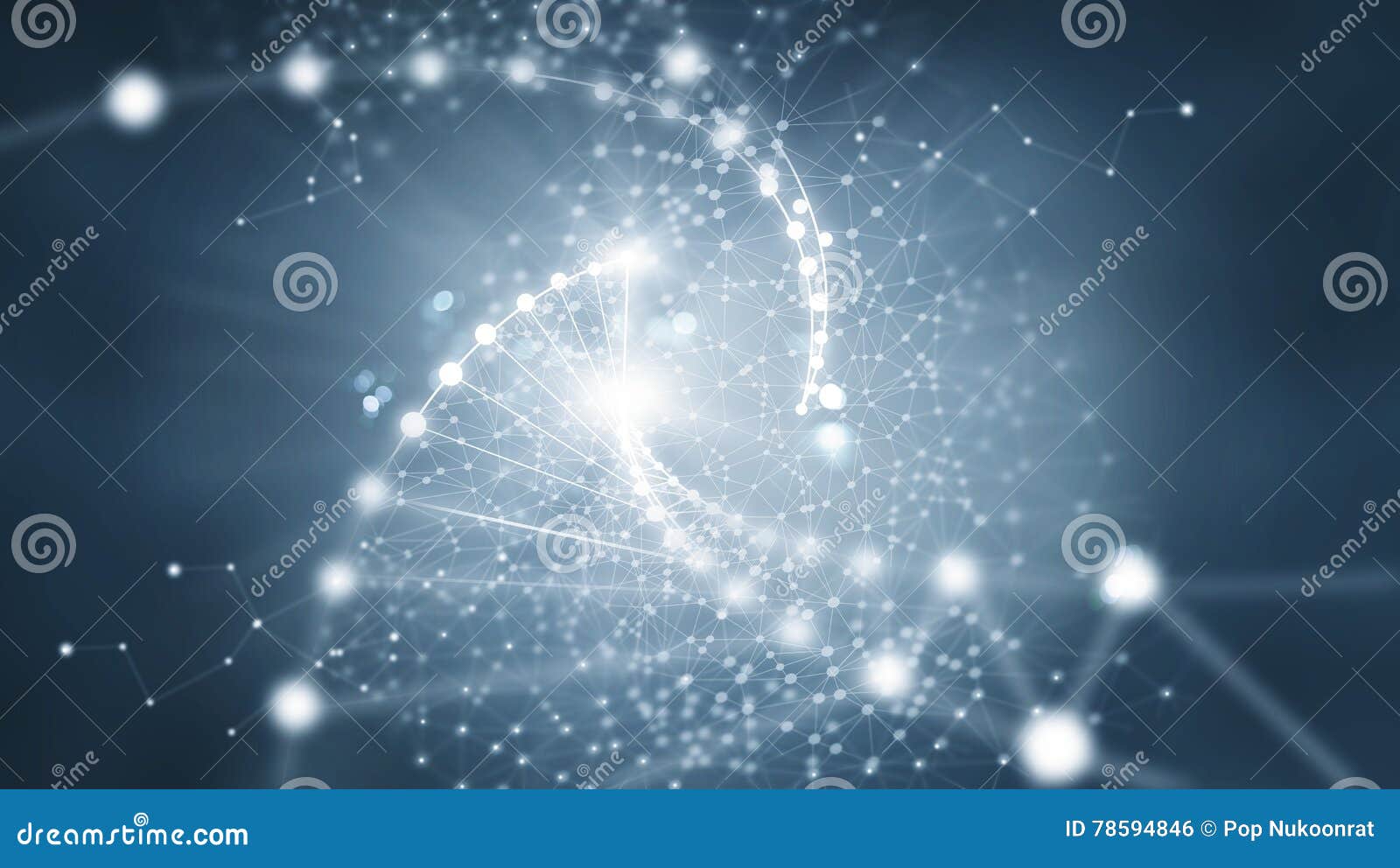 Abstract Network Connection on Dark Background Stock Photo - Image of ...