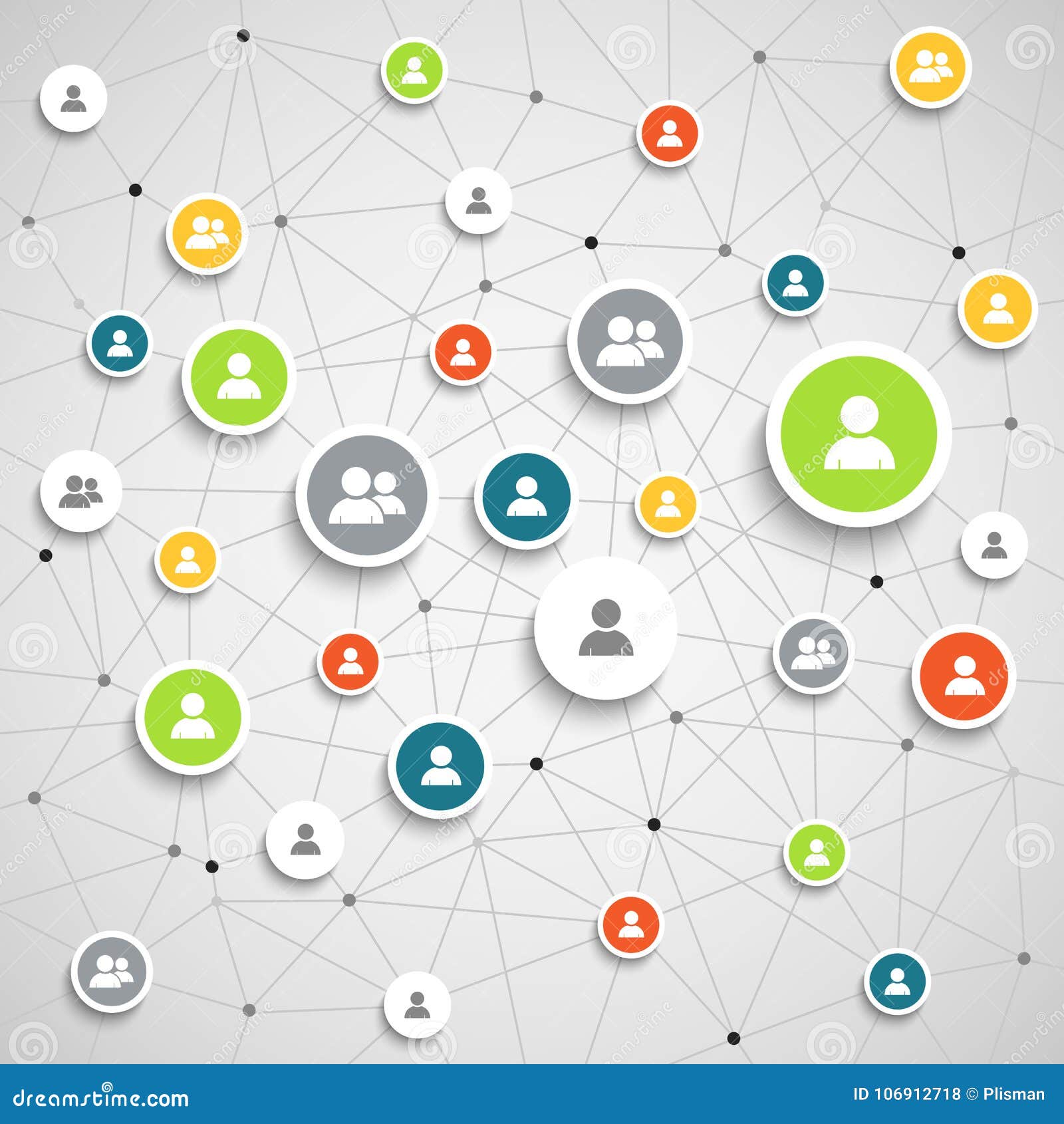 Abstract Network Connection with Design Colored Circles Stock Vector ...