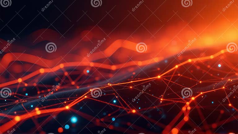 Abstract Network Connection Digital Data Flow Technology Background Stock Illustration