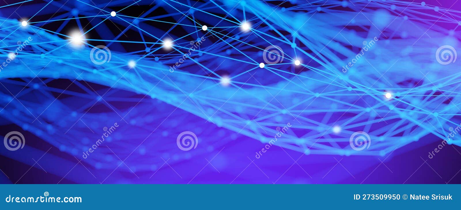 Abstract Network Connection Digital Technology Line Dot 3D Render Stock ...