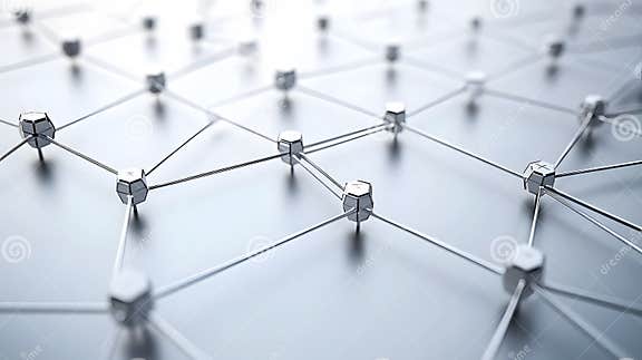 Abstract Network Connection Nodes Grid Structure Good Resolution Stock ...