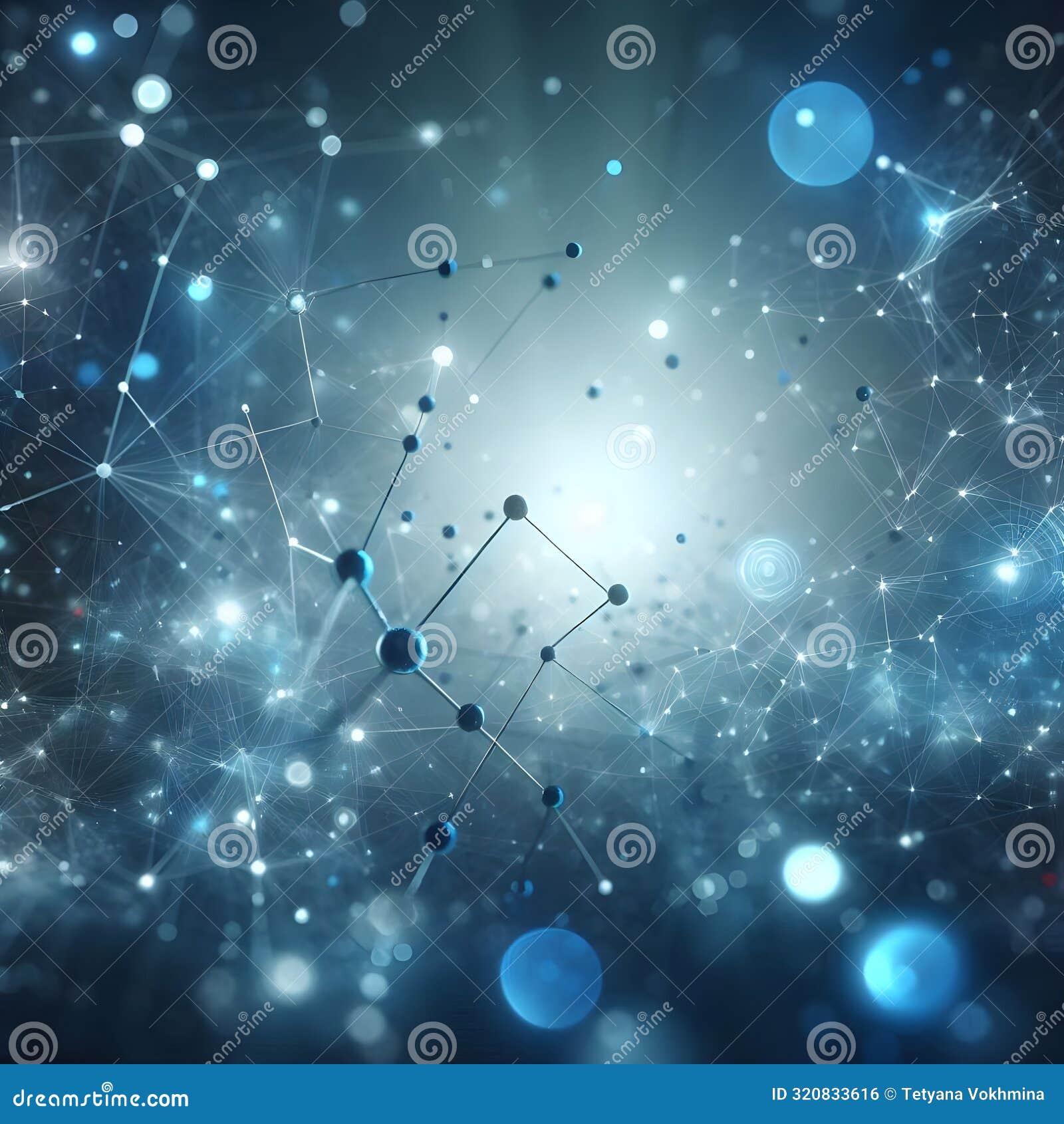 Abstract Network Connections with Blue-Toned Dots and Lines Stock ...