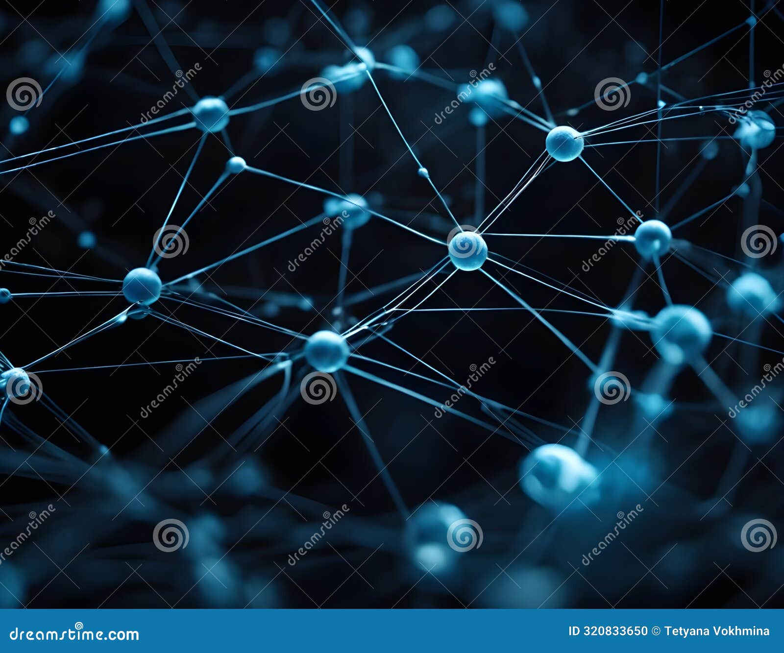 Abstract Network Connections with Blue-Toned Dots and Lines Stock ...