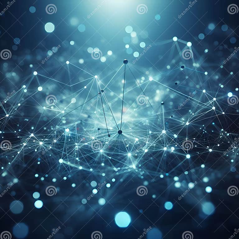 Abstract Network Connections with Blue-Toned Dots and Lines Stock ...