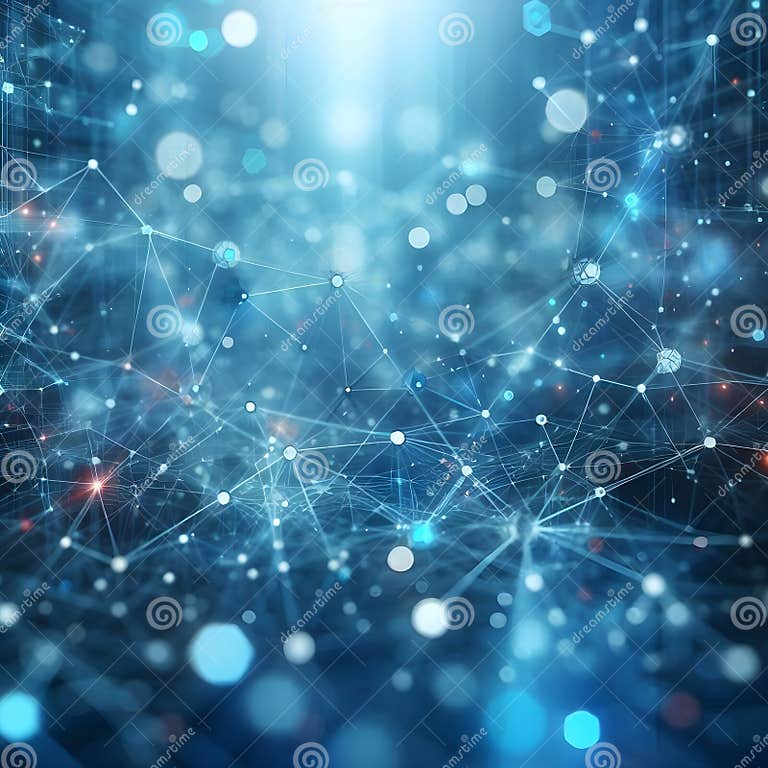 Abstract Network Connections with Blue-Toned Dots and Lines Stock ...