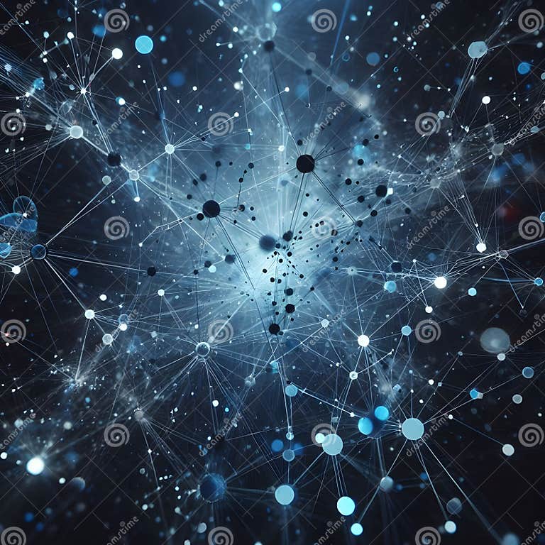 Abstract Network Connections with Blue-Toned Dots and Lines Stock Photo ...