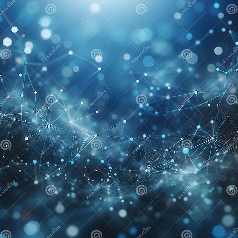 Abstract Network Connections with Blue-Toned Dots and Lines Stock ...