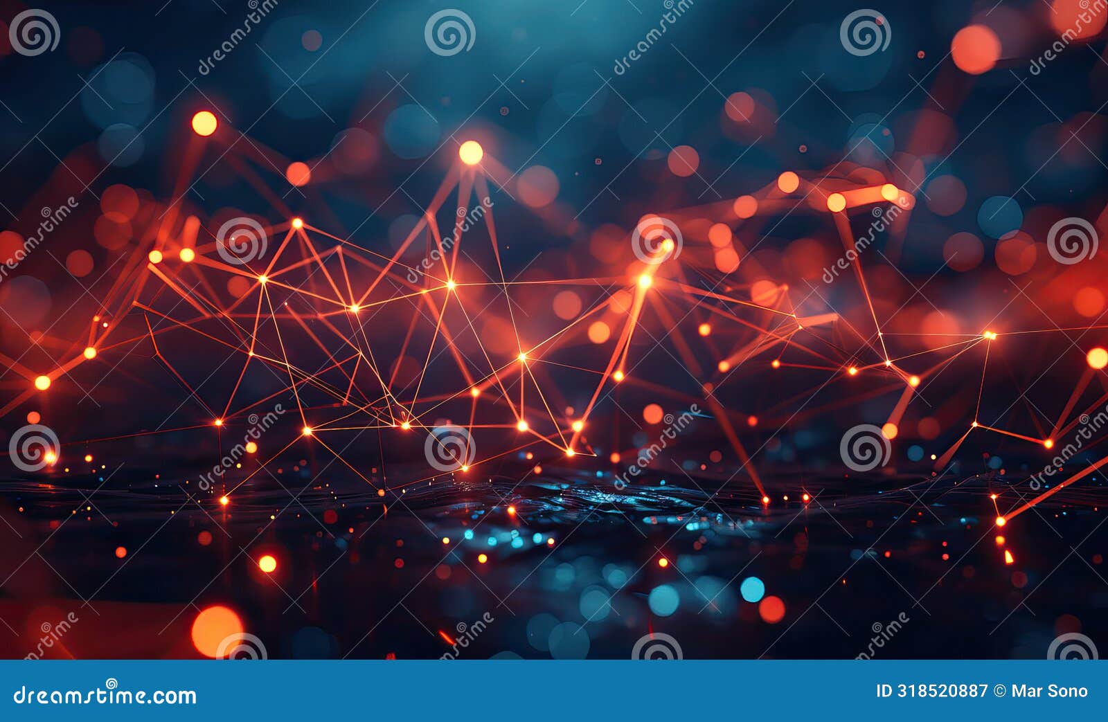 Abstract Network Connectivity Background, Generate AI Stock ...