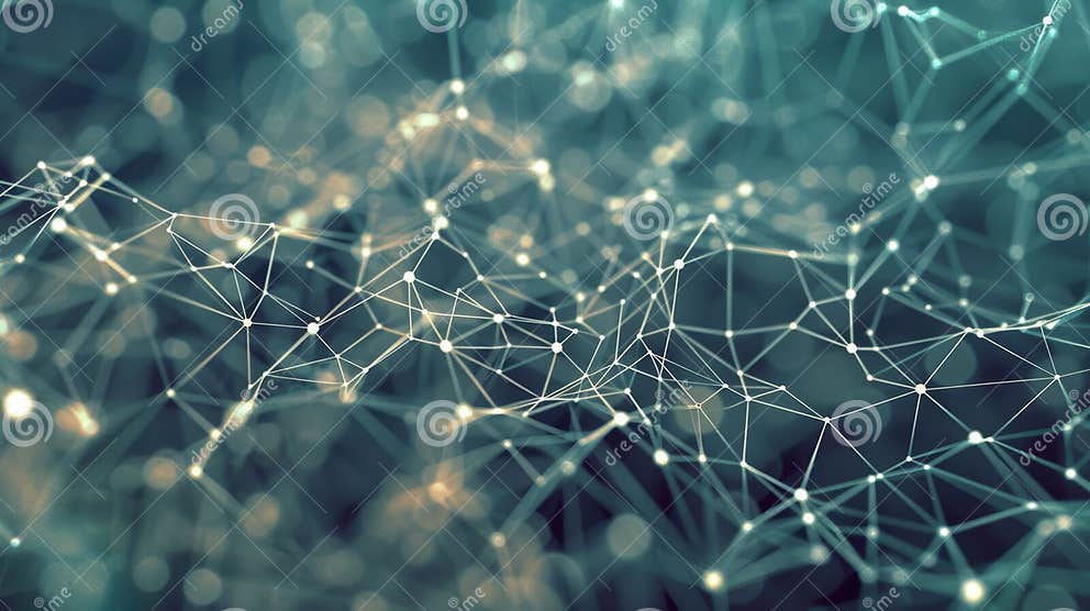 Abstract Network Connectivity Concept with Glowing Nodes Stock Photo ...