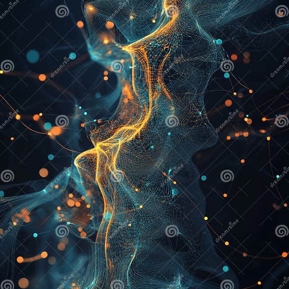Abstract Network Data Visualization with Colorful Streams and Conceptual Design Elements Stock ...